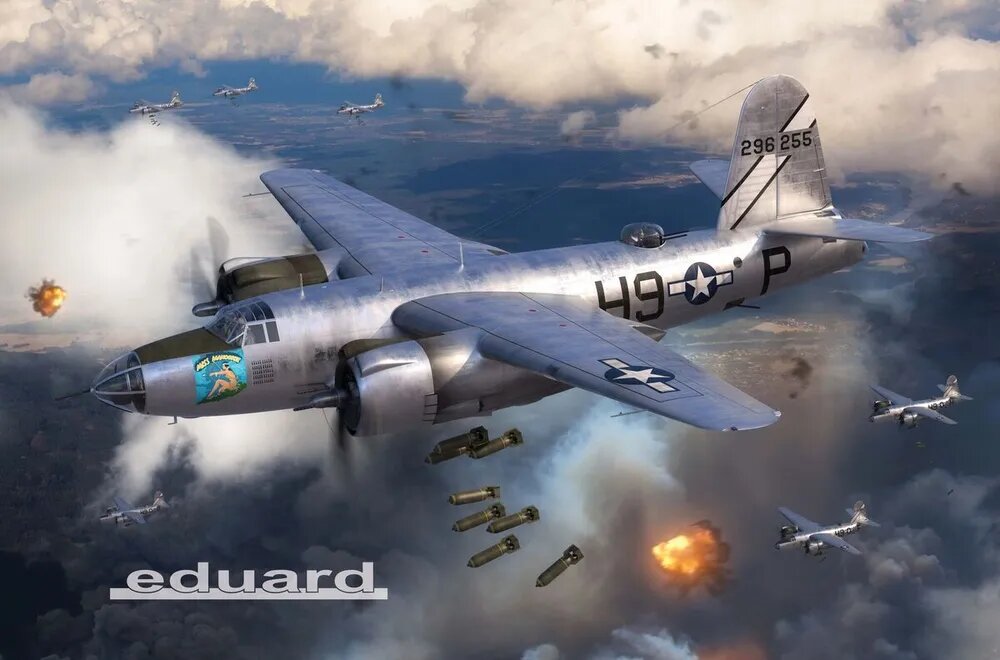 Сборная модель самолета Eduard B-26B/C Marauder Miss B. Havin', масштаб 1:72