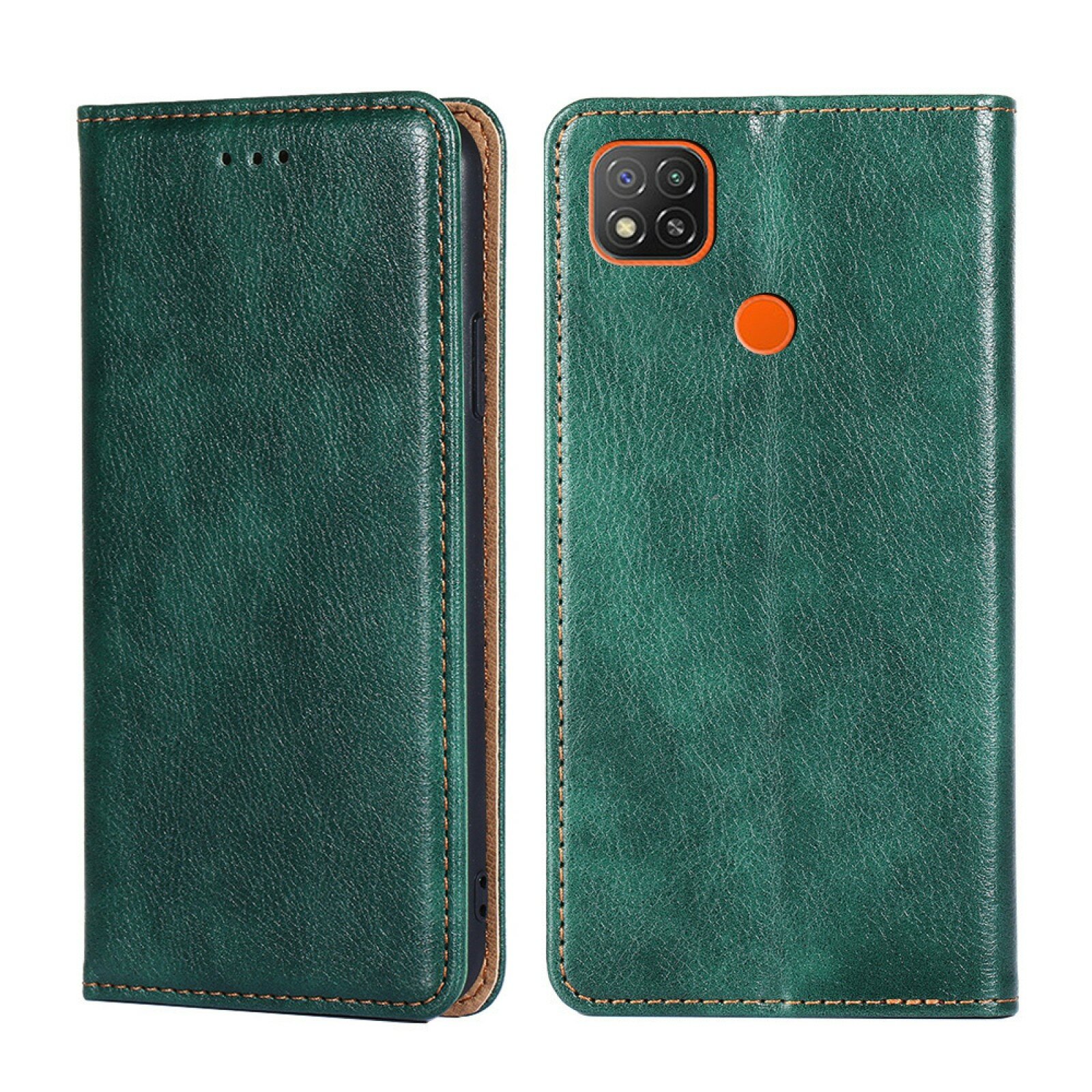 Чехол-книжка MyPads для Xiaomi Redmi 9C, 9C NFC, 10A зеленый из искусственной кожи