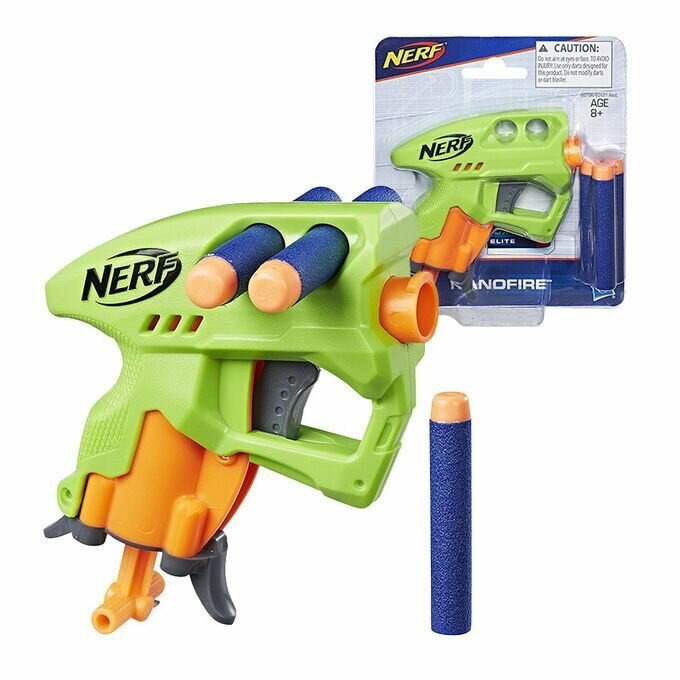 Бластер Nerf Hasbro N-Strike Nanofire E0708, для детей 7-14 лет, 3 стрелы, пластик, зеленый