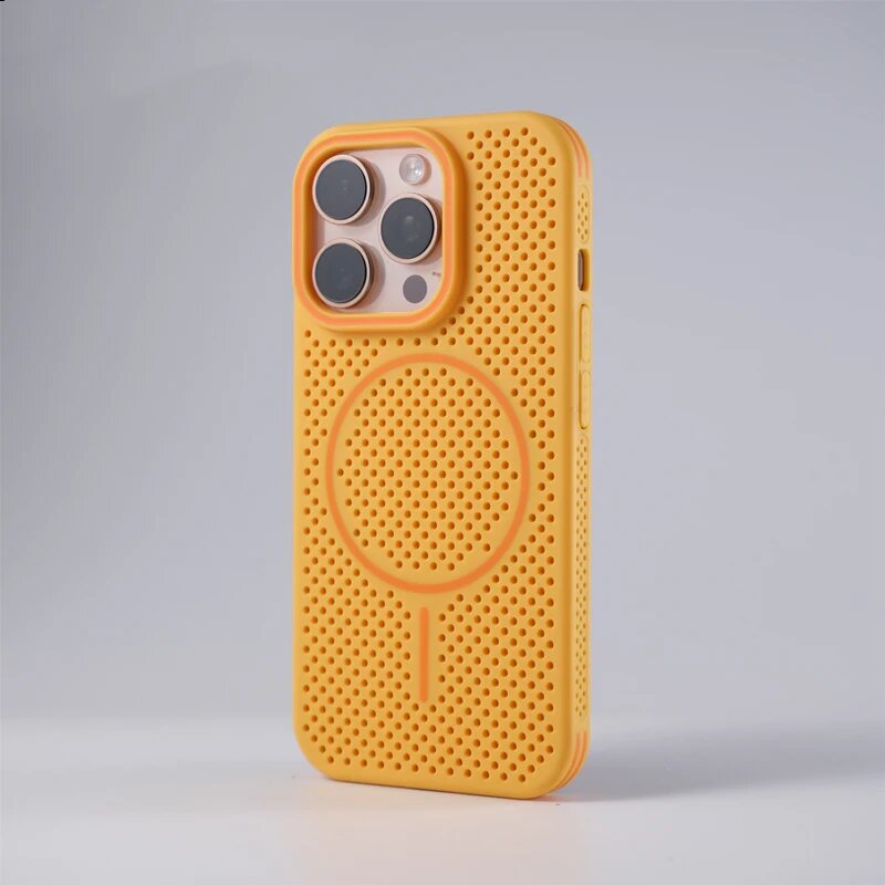Желтый чехол для iPhone 12 Pro с сеткой Honeycomb