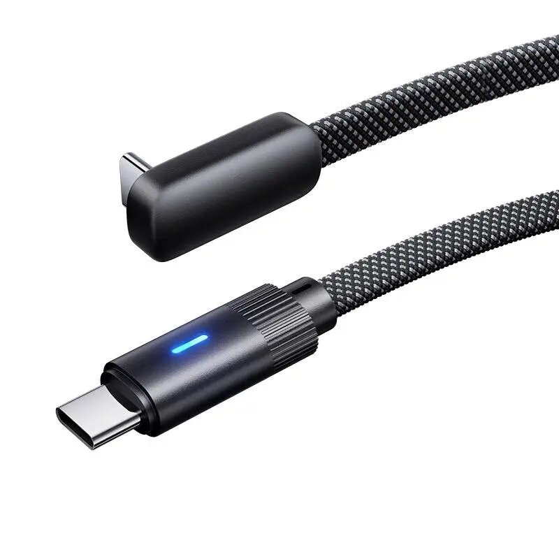 Кабель USB-C L-образный 100 Вт, угловой 90 градусов, для быстрой зарядки и передачи данных, Type-C, для iPhone 17 16 15, Samsung S26 S25, Xiaomi, игровой кабель