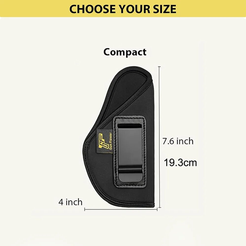 Неопреновый универсальный чехол для ношения внутри пояса (IWB), металлический зажим 1,75 Compact