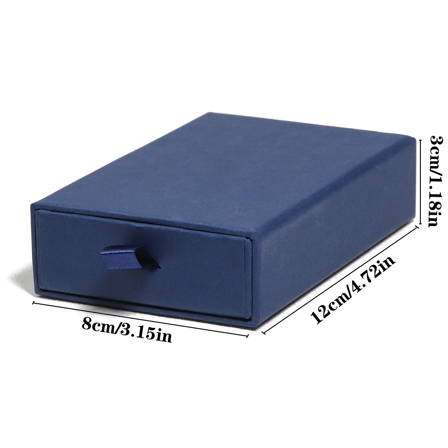 Коробка для украшений темно-синяя 12x8x3 см