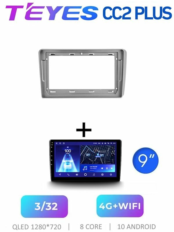 Магнитола 9" Teyes CC2 Plus 3/32 Gb для Hyundai Getz 1 2002-2011 F1