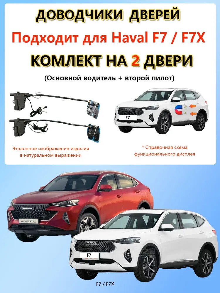 Доводчики дверей Haval F7 / F7X , 2 двери Основной водитель + второй пилот (Гарантия 2 года)
