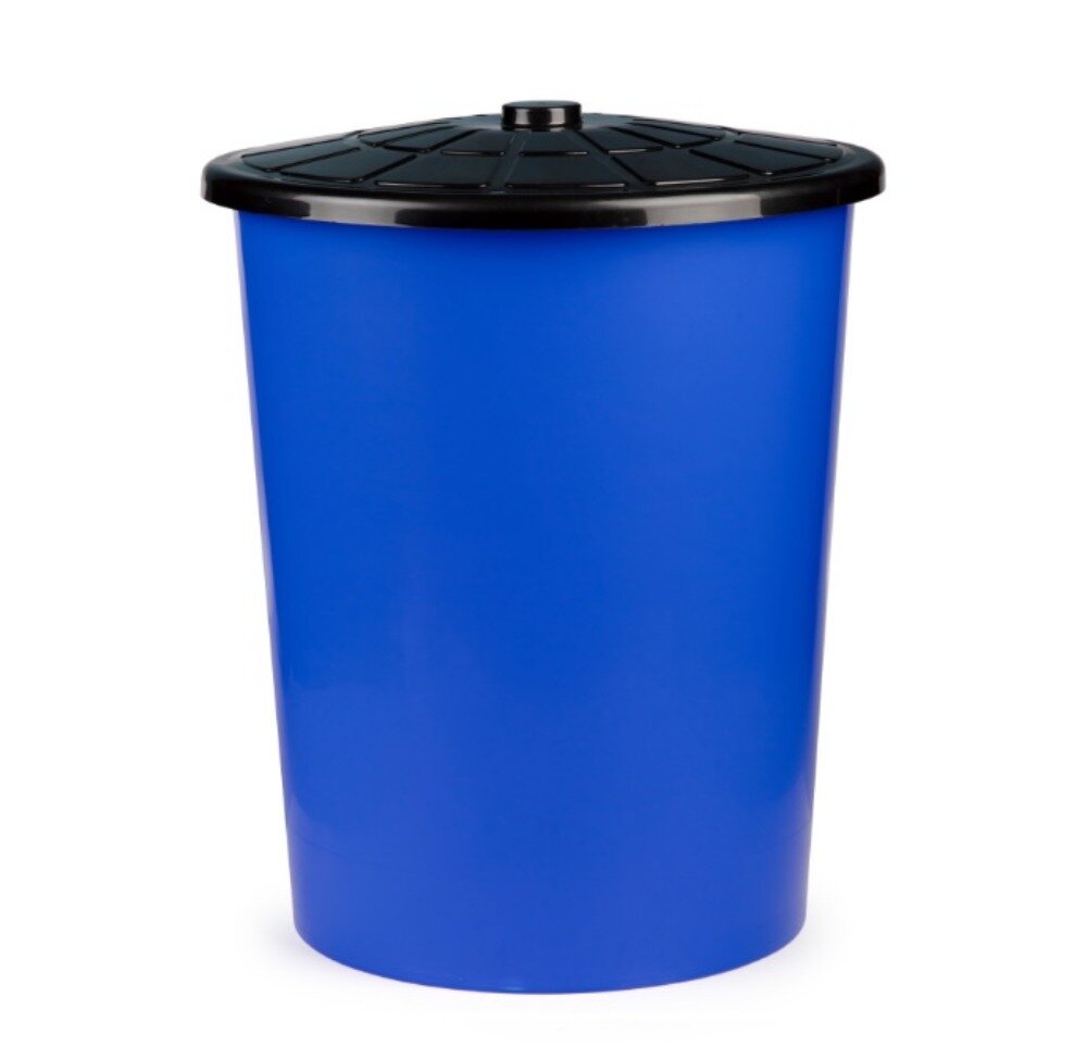 Бак универсальный Альтернатива пластиковый 100 л, с крышкой, диаметр 58 см, высота 65 см, синий М3468