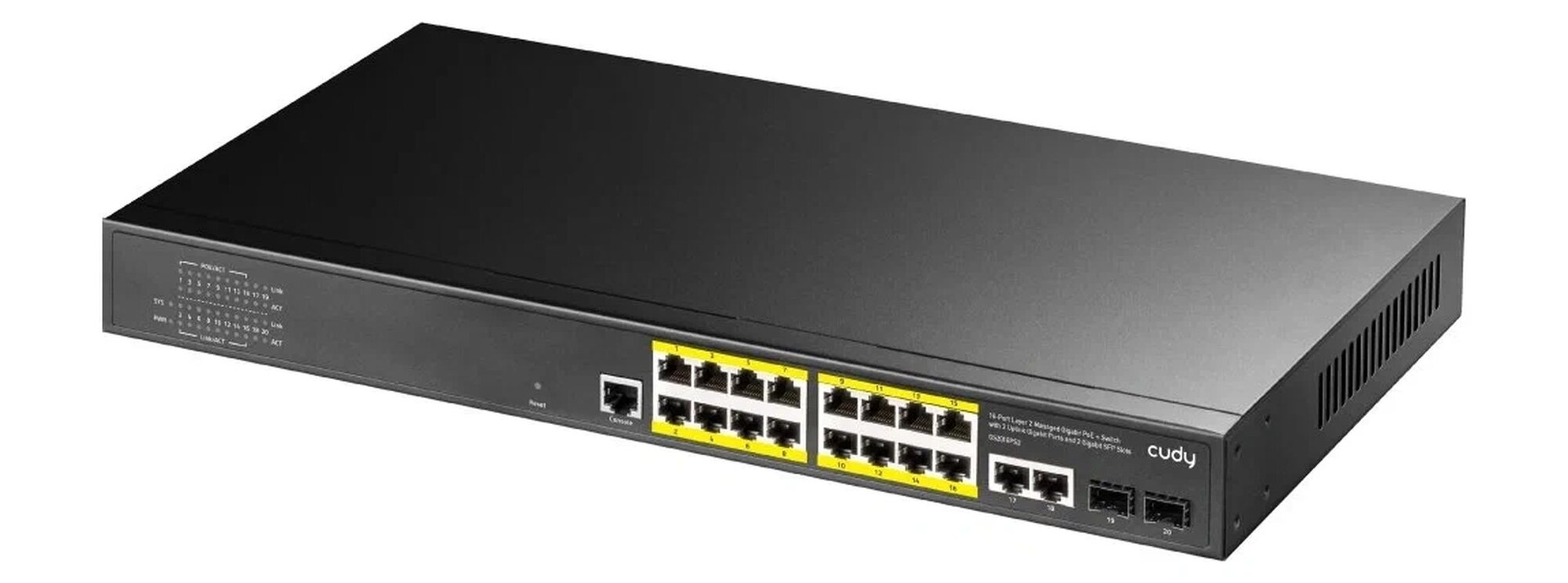 Коммутатор Cudy GS2018PS2-200W, управляемый, 16 портов, 200Вт