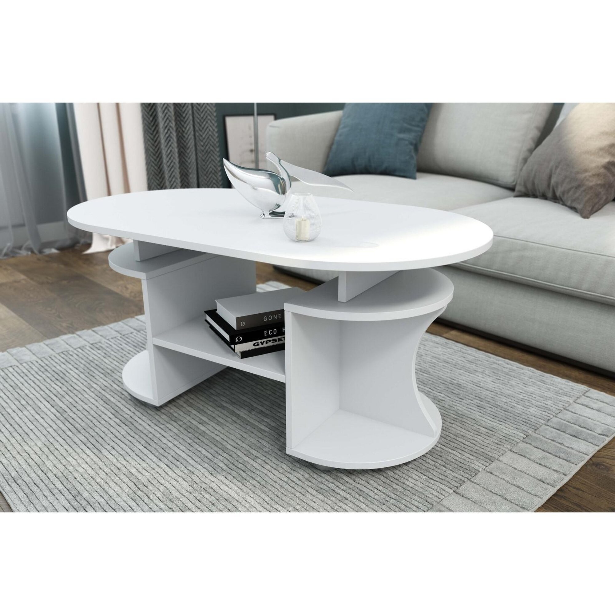 Столик Сима-ленд "Барон", журнальный, белый, 100 см x 48 см x 56 см