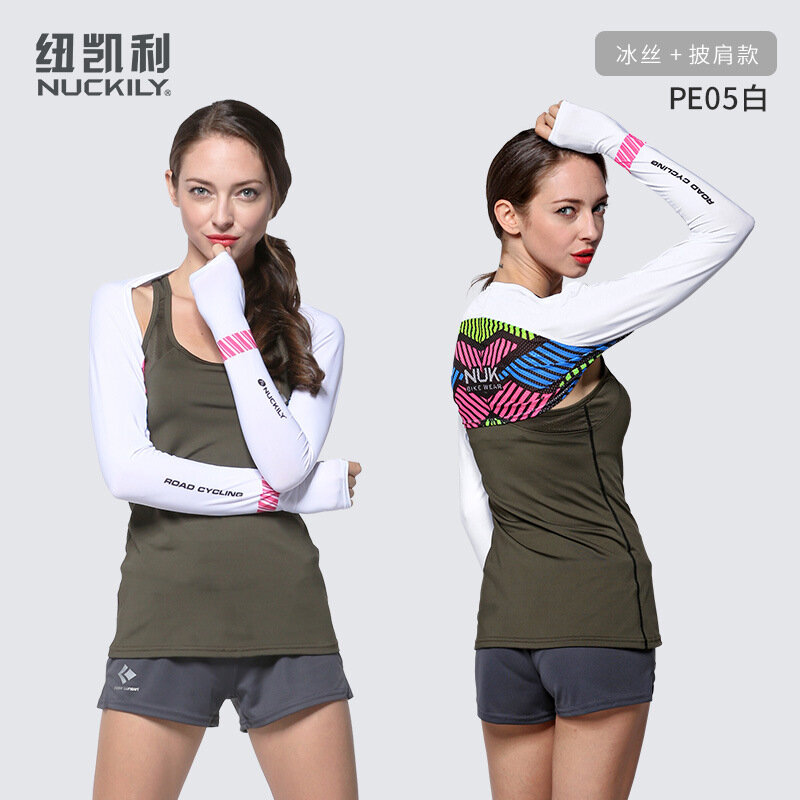 Летние солнцезащитные рукава из ледяного шелка, женские шали-рукава, защитные чехлы для рук для велоспорта, женские ледяные рукава для активного отдыха, рукава для вождения.