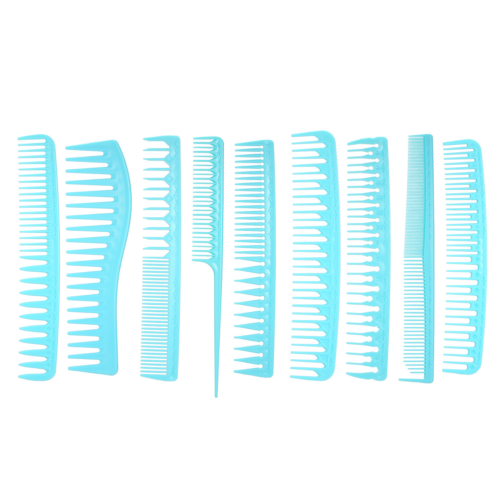 Набор для ухода за волосами 9 шт, расчески для волос и скалпа, массажная расческа для мужчин и женщин, для влажных и сухих волос, для укладки и стайлинга, салон красоты, пластик, желтый, розовый, пурпурный, голубой