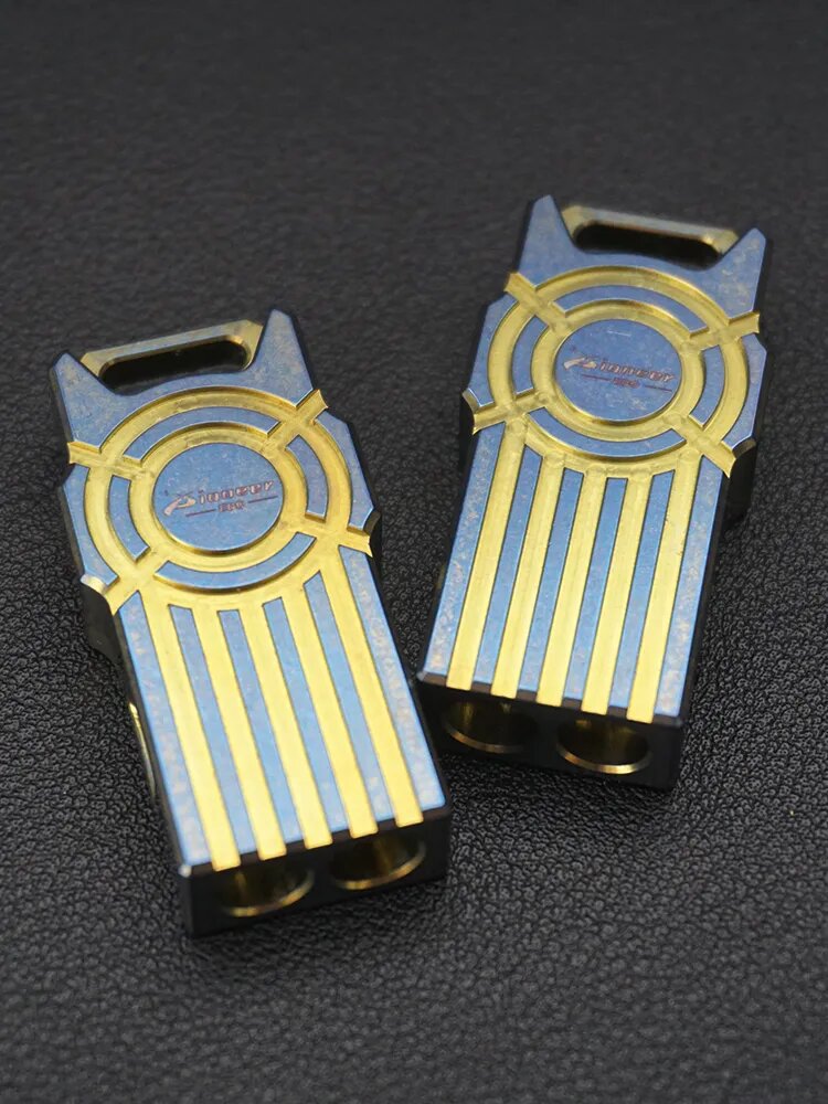 Водонепроницаемый свисток из титанового сплава, голубое золото