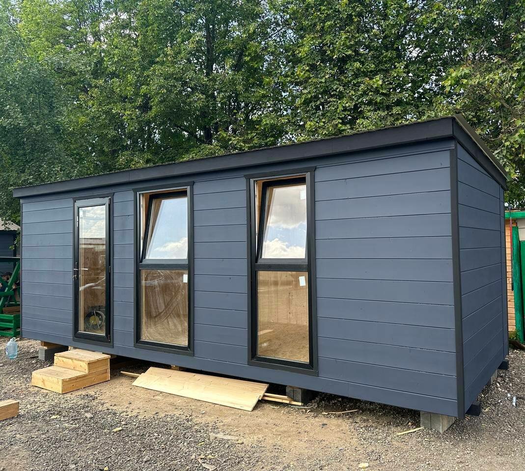 Бытовка дачная для проживания 7000х2300 с электрикой и покраской под ключ