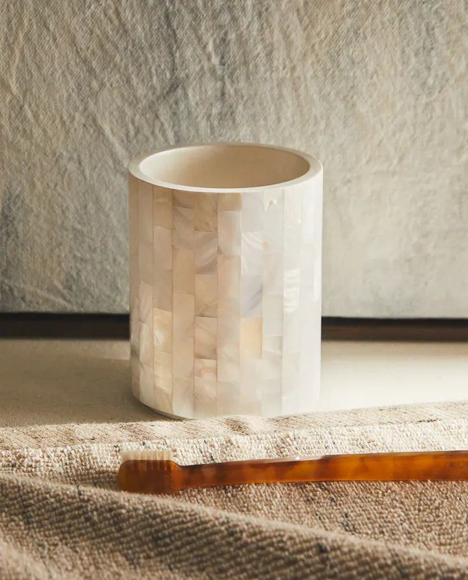 Перламутровый Держатель Для Зубной Щетки Светло-Бежевый 9 x 11.5 x 7.5 cm ZARA HOME 1511/104