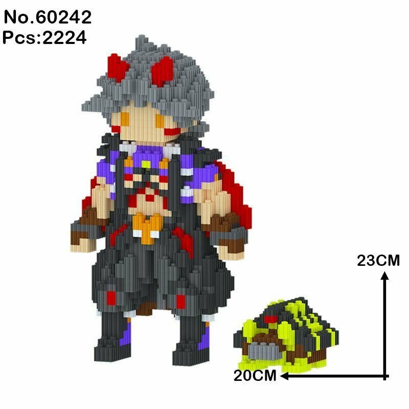 Конструктор пластиковый Bricks 3D Аратаки Итто Genshin Impact 2224 Деталей