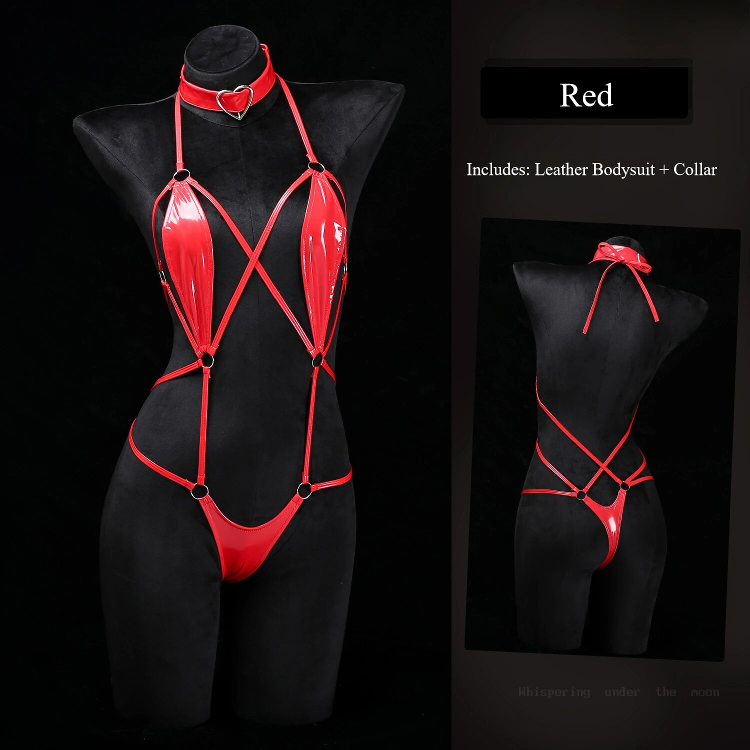 Сексуальное женское белье, боди, эротический кожаный комбинезон с вырезами, ночная Красный, RD