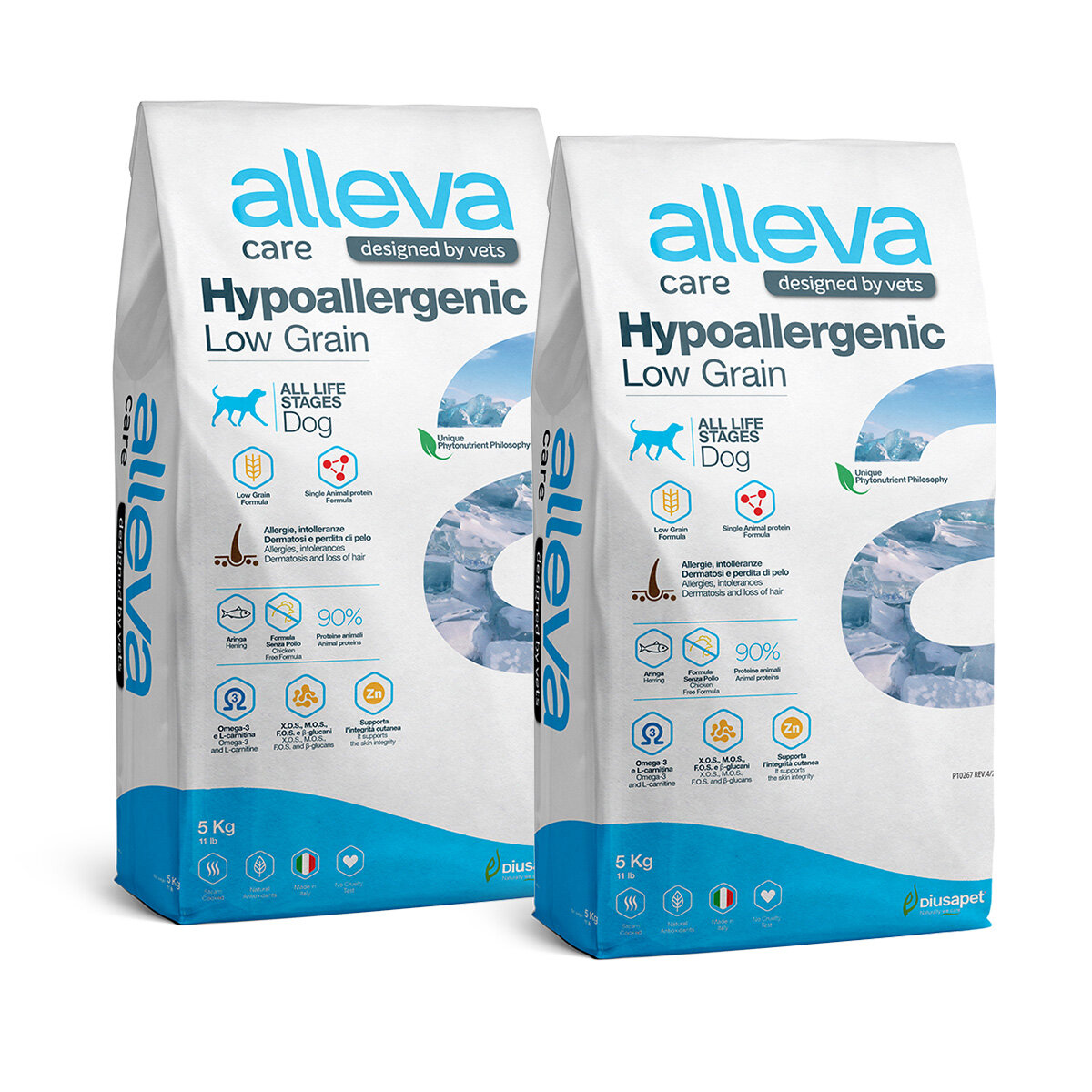 ALLEVA CARE ADULT DOG HYPOALLERGENIC LOW GRAIN низкоз для взр собак всех пород при пищевой аллергии 5 + 5 кг