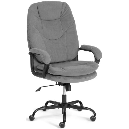 Кресло Tetchair COMFORT Lux (22) metalBL велюр, серый, 29
