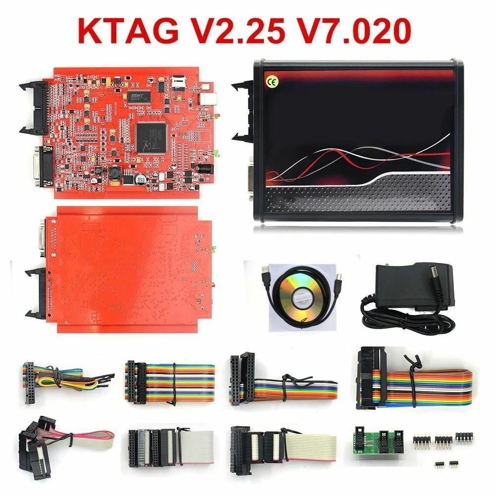 Версия для ЕС для программатора KTAG V7.020 V2.25 Red PCB ECU/Неограниченное количество точек/Сеть