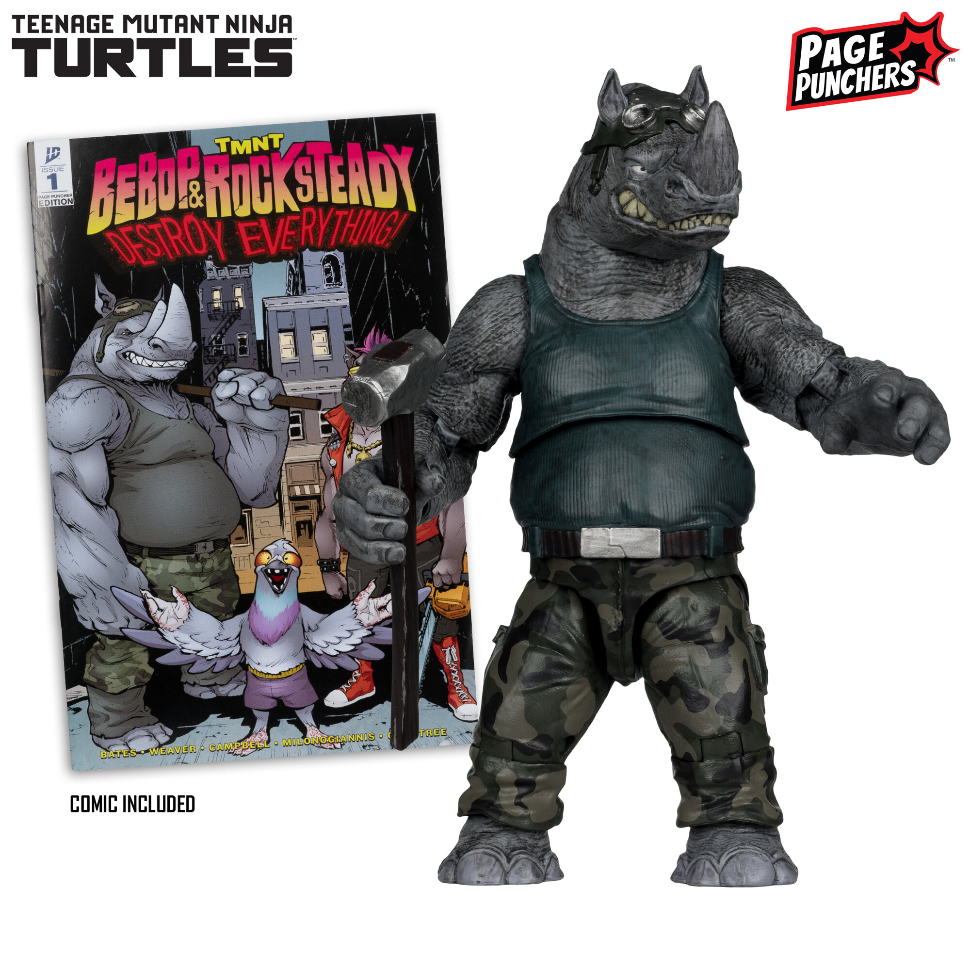 Фигурка Рокстеди "Черепашки Ниндзя с комиксом" от McFarlane Toys коллекционная