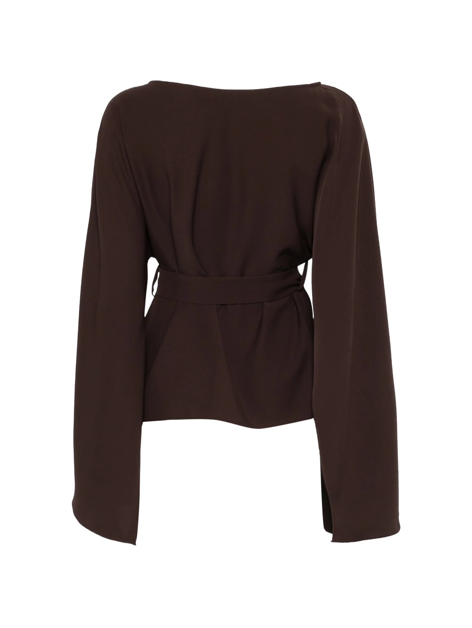 Блуза P.A.R.O.S.H. Tie-waist blouse, размер S, коричневый — фото 1