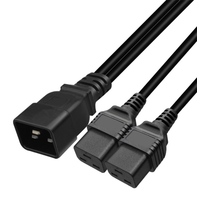 Адаптер питания Кабель-разветвитель 16A от мужчины к женщине C20 к 2xC19 Преобразователь проводов Корпуса компьютера длиной 0,32 м Шнур питания