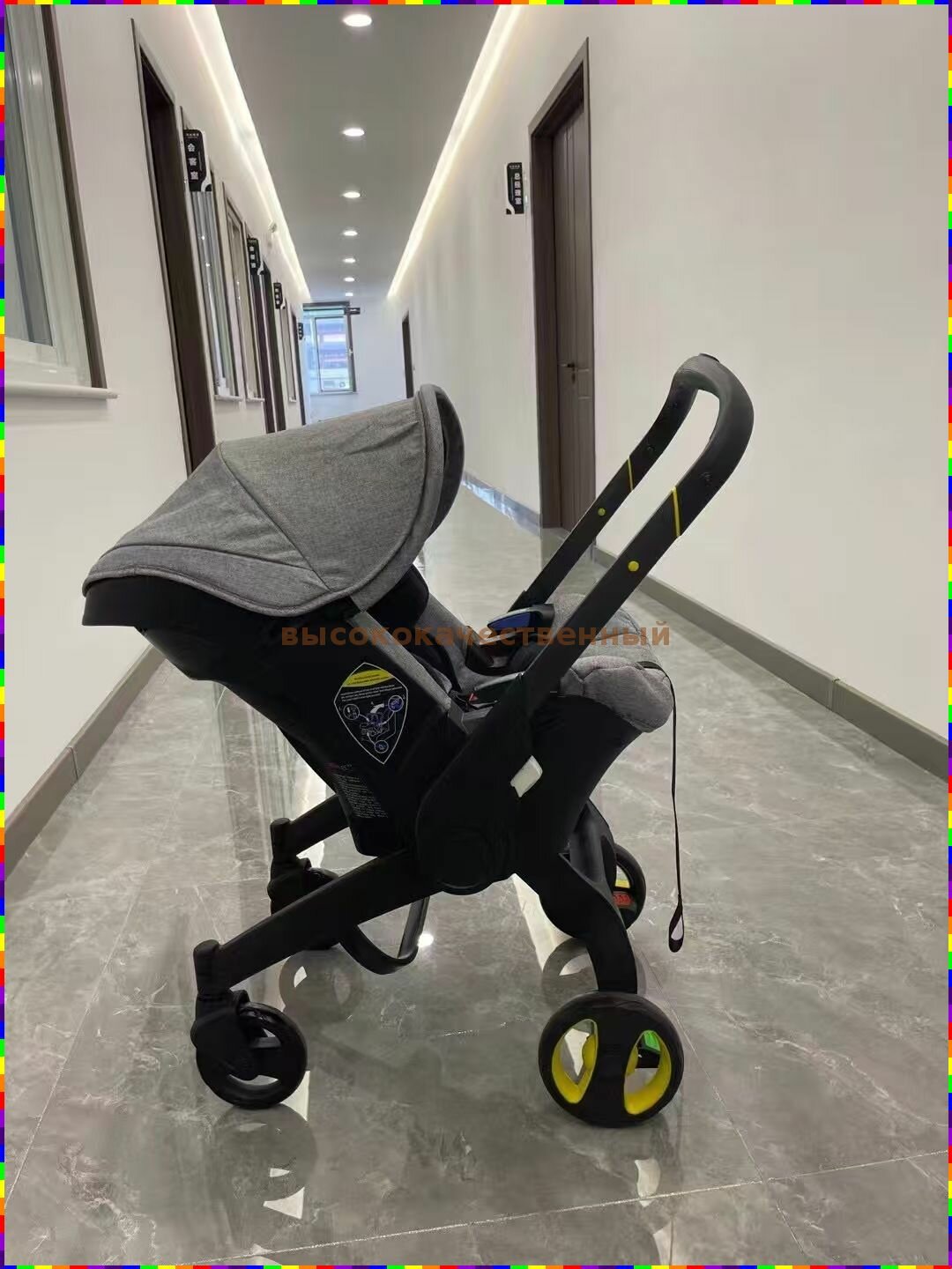 Модульная коляска 4 в 1 Foo Foo Vinng с автокреслом-переноской, сумкой-рюкзаком и накидкой для ног стильный серый комплект для комфортных прогулок