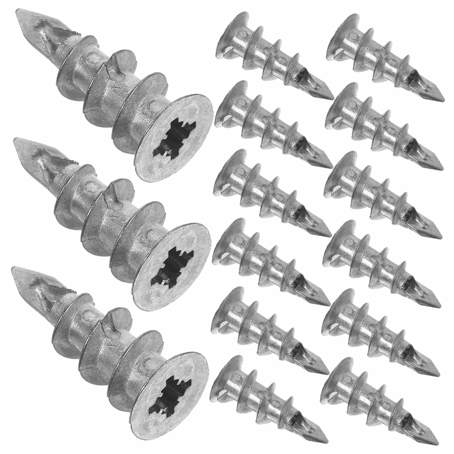 100 шт. винтовой анкер, настенные анкеры для гипсокартона, штукатурки, полых стен, спиральная резьба, легко устанавливае