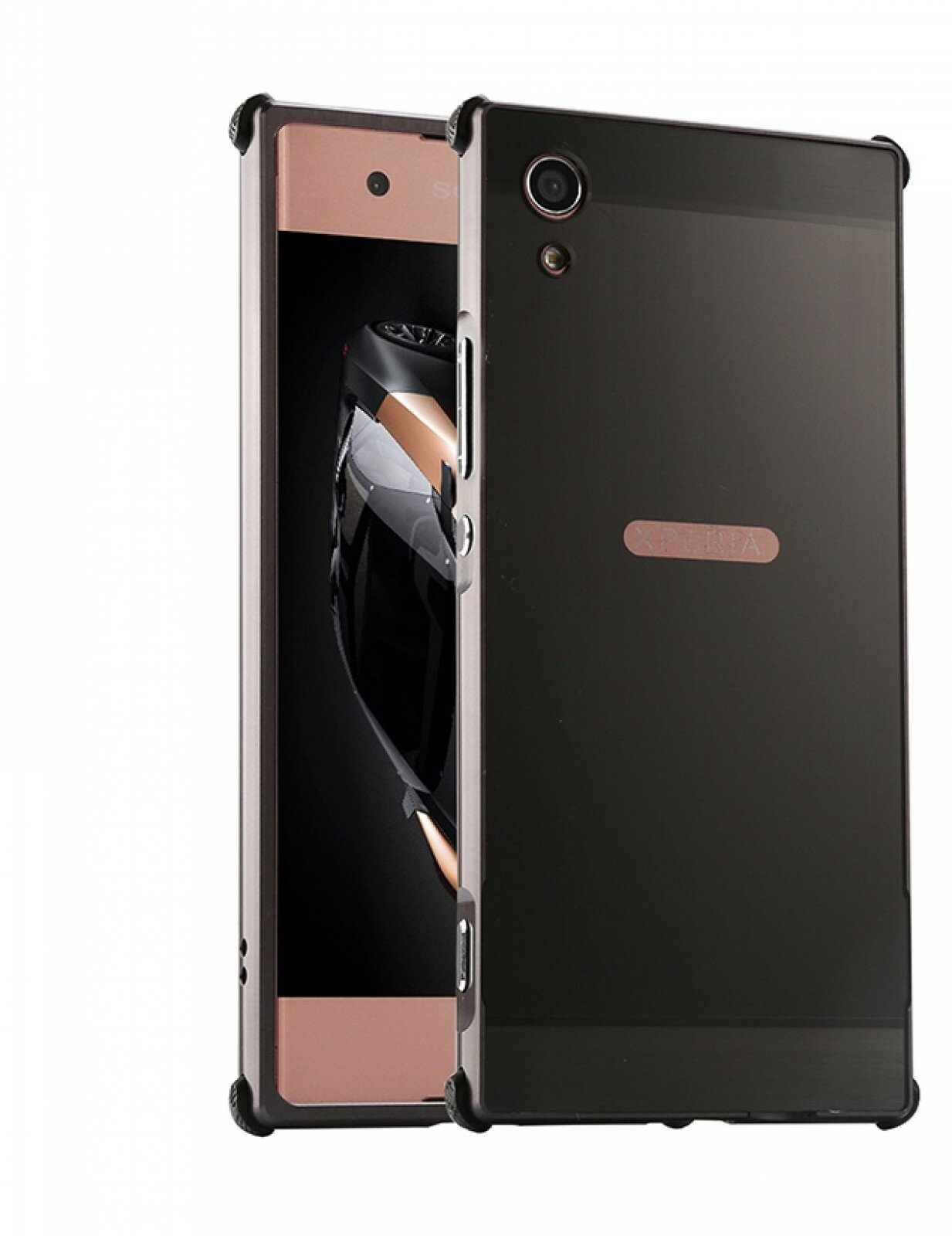 Чехол-бампер Чехол. ру для Sony Xperia XA1 с алюминиевым бампером и поликарбонатной накладкой черный