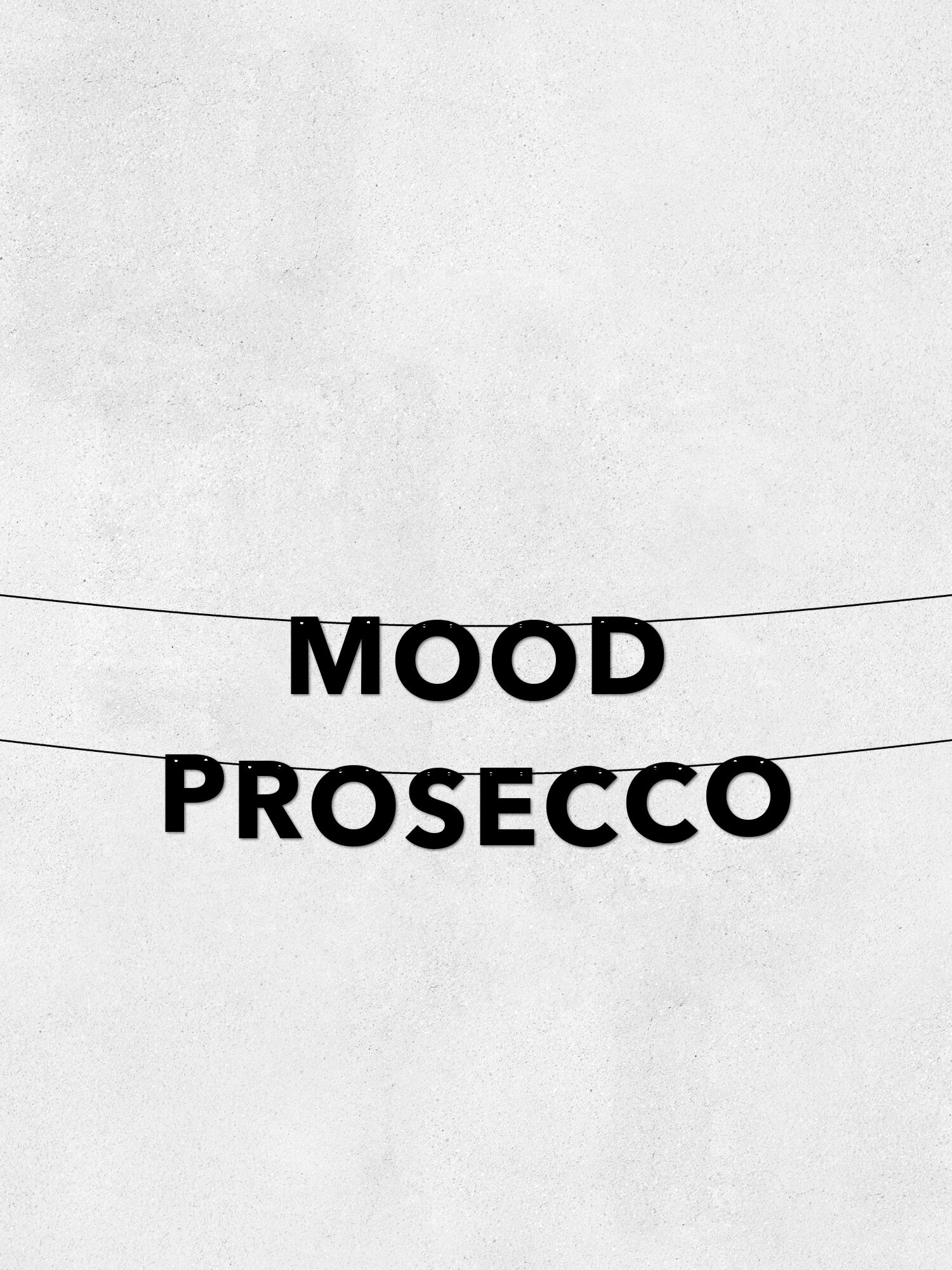 Гирлянда из букв Mood Prosecco - стильный декор для кафе, баров и кофеен, 10 см, долговечный материал, лёгкое крепление
