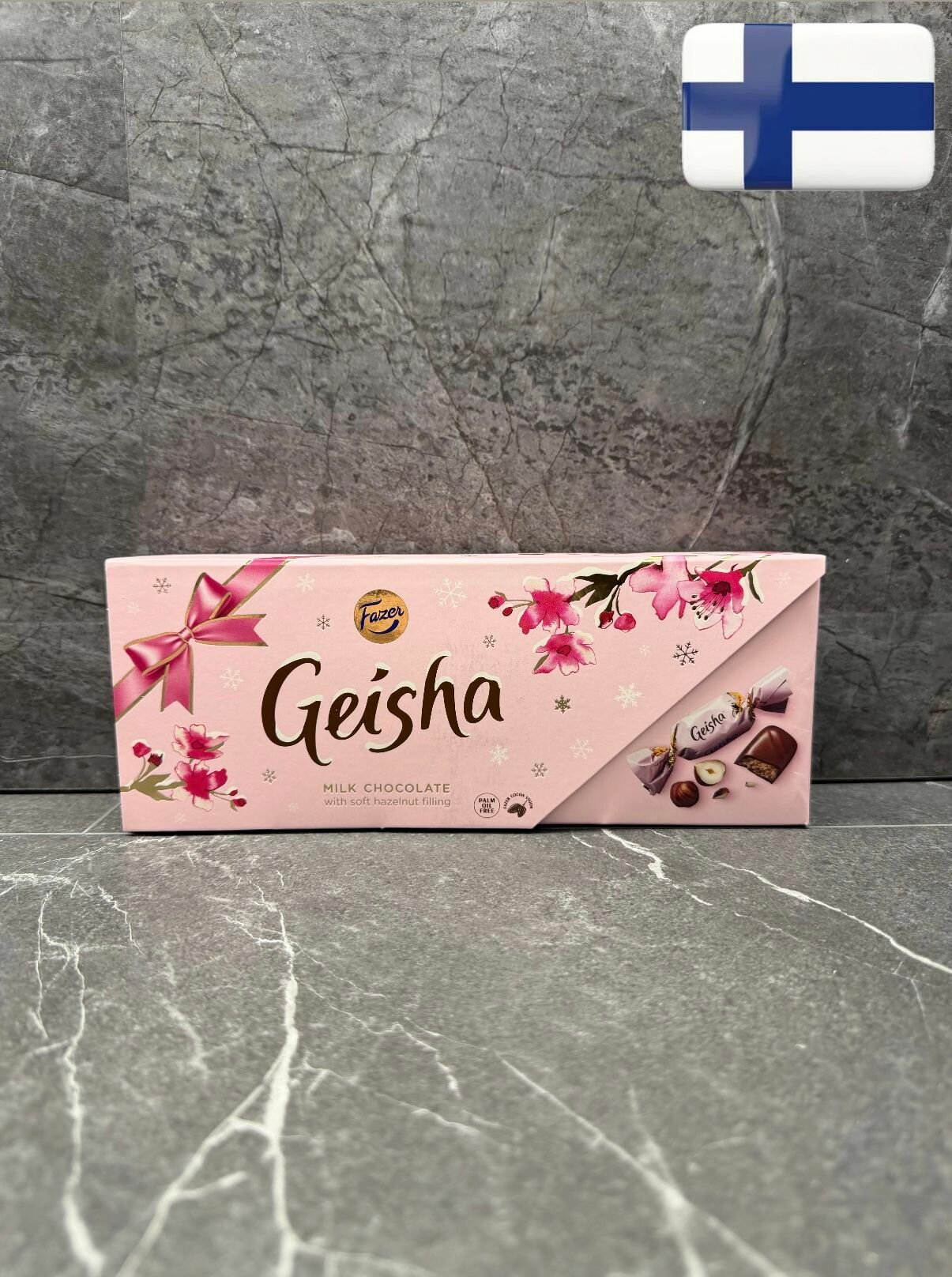 Конфеты Fazer Geisha молочный шоколад с нежной ореховой начинкой 250 гр.