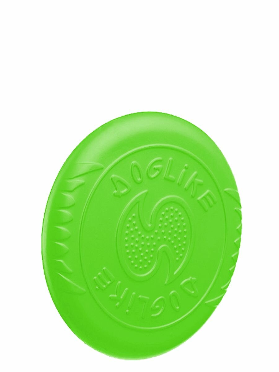 Игрушка-животное Doglike Летающая тарелка для собак (диск, фрисби) Большая, зеленая, диаметр 25 см