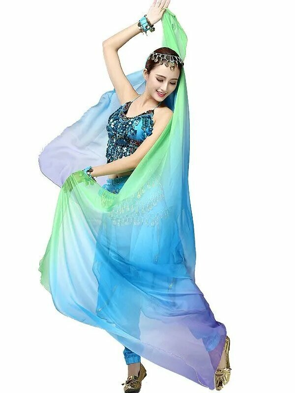 Платок шаль для восточных танцев, Веерообразный, 220*120 см