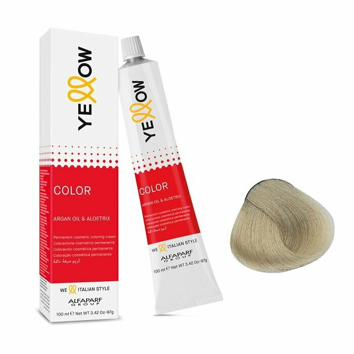 Краска для волос перманентная профессиональная YE COLOR 10.1 (самый светлый пепельный блонд), 100 мл 16666