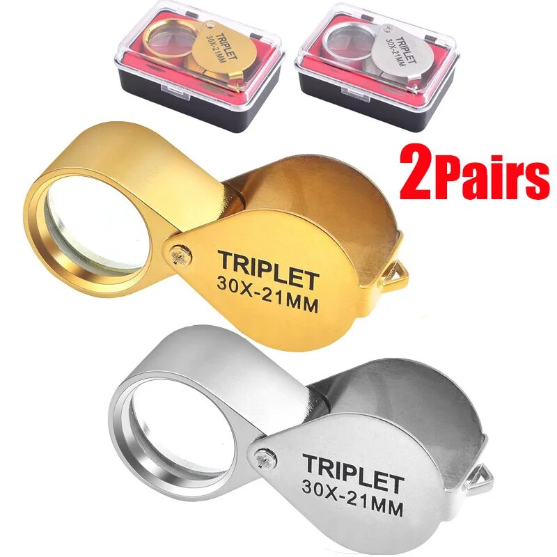 Лупа карманная 30x Triplet, Gold, 1Pcs — фото 1