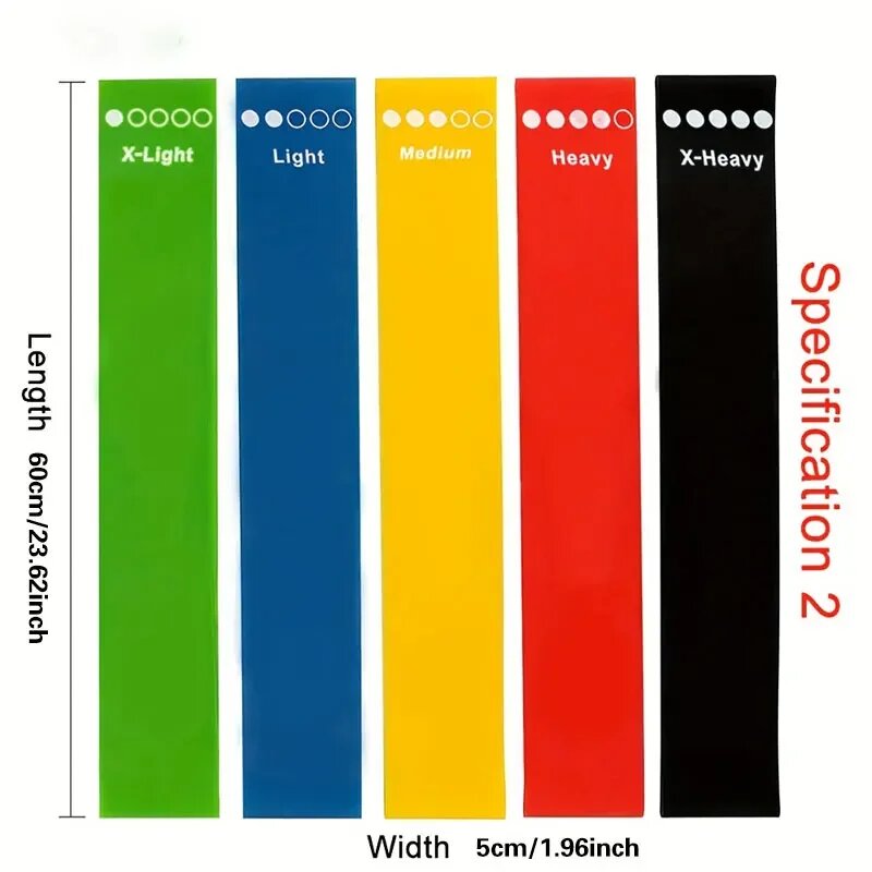 Фитнес-резинки [набор из 5 штук], латекс, для силовых тренировок