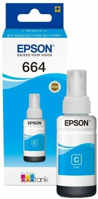 Емкость с чернилами EPSON T6642, голубая краска (cyan), оригинальная, для струйного принтера (C13T66424A)