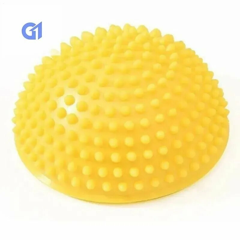 Массажная подушка для фитнеса / балансировочная подушка / полусфера желтая
