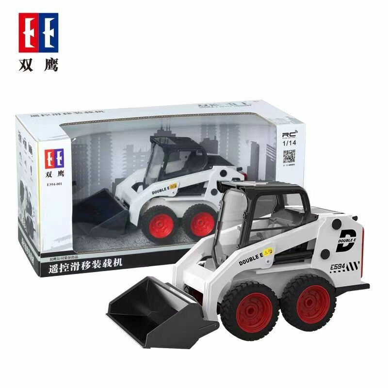Double Eagle E594 мини-погрузчик с дистанционным управлением Bobcat для мальчиков, детская игрушка, электрический бульдозер, инженерная модель вилочного погрузчика