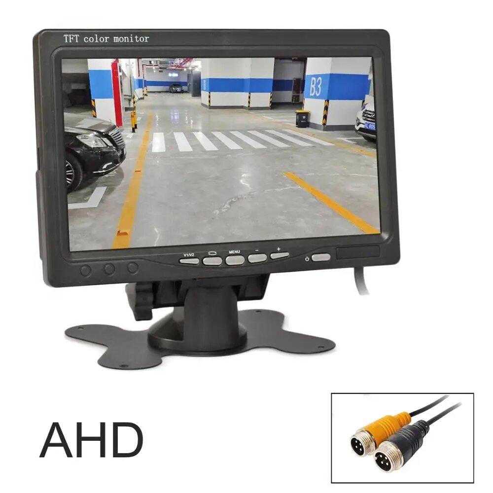 AHD 7-дюймовый TFT ЖК-монитор HD для автомобиля Монитор заднего вида Поддержка 1080P 4PIN Connector