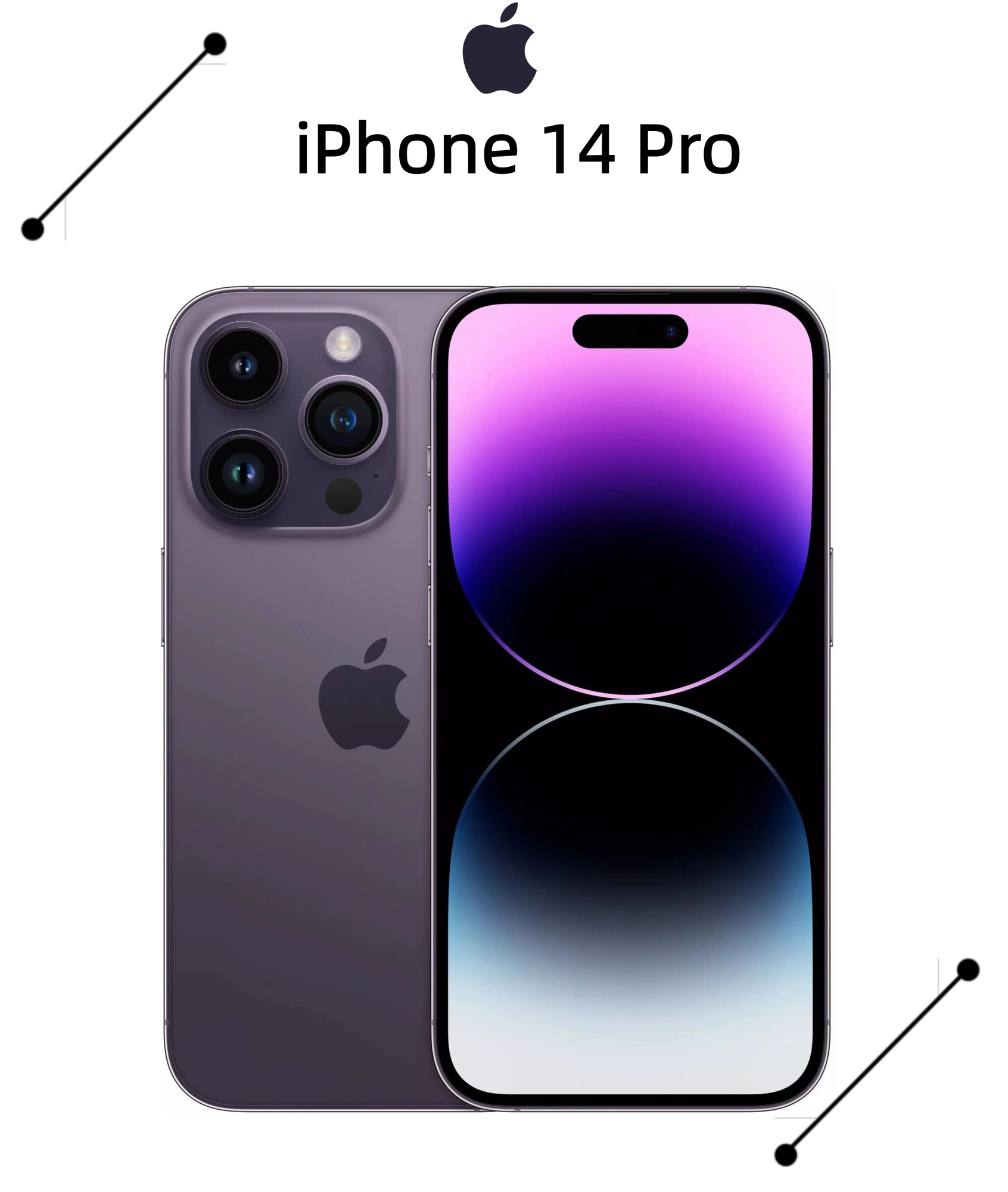 Смартфон Apple iPhone 14 Pro 256 ГБ, NFC, экран 6.1, фиолетовый, nano SIM