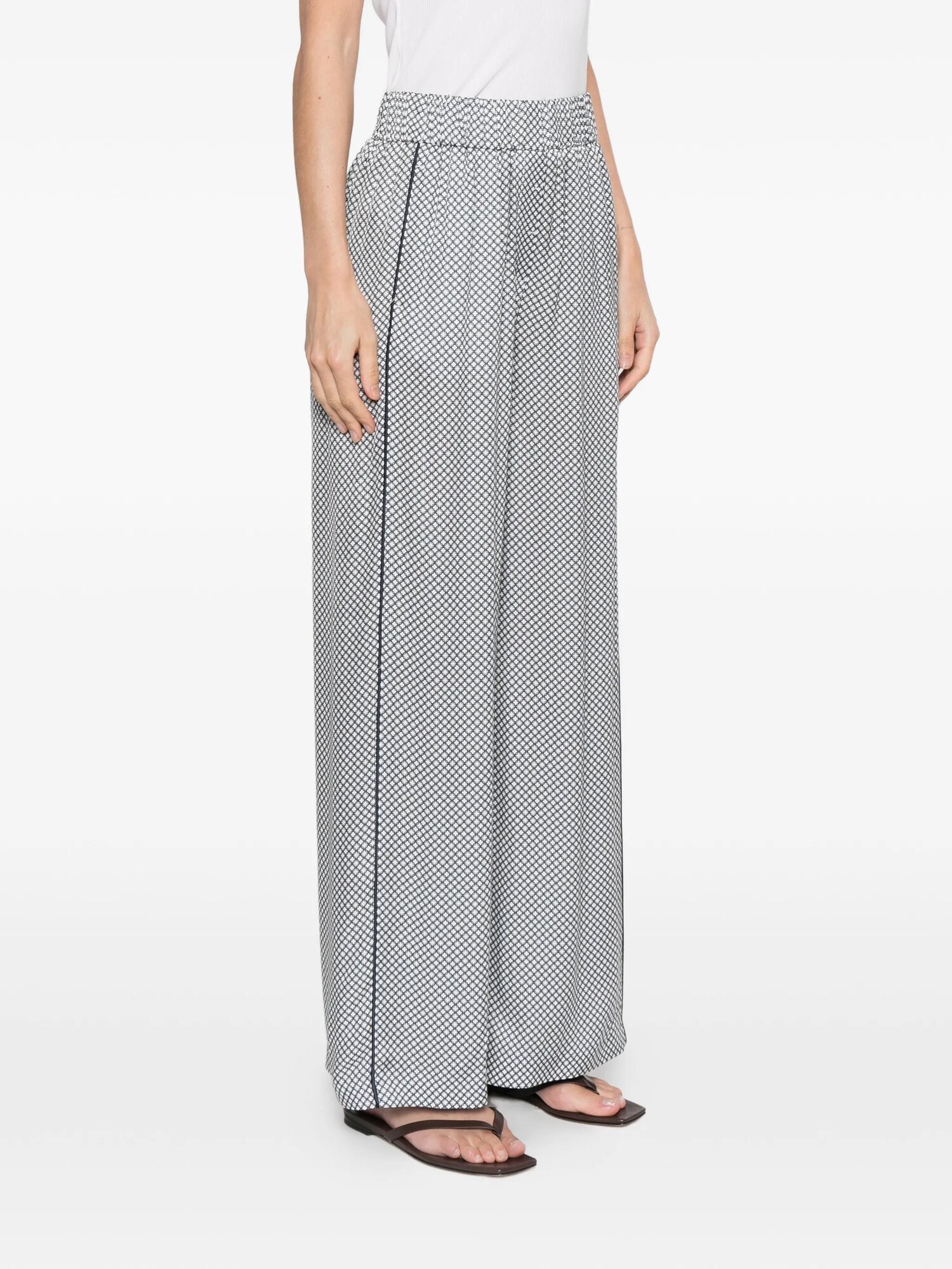 Брюки PESERICO Patterned side stripe trousers, размер 44, white — фото 1