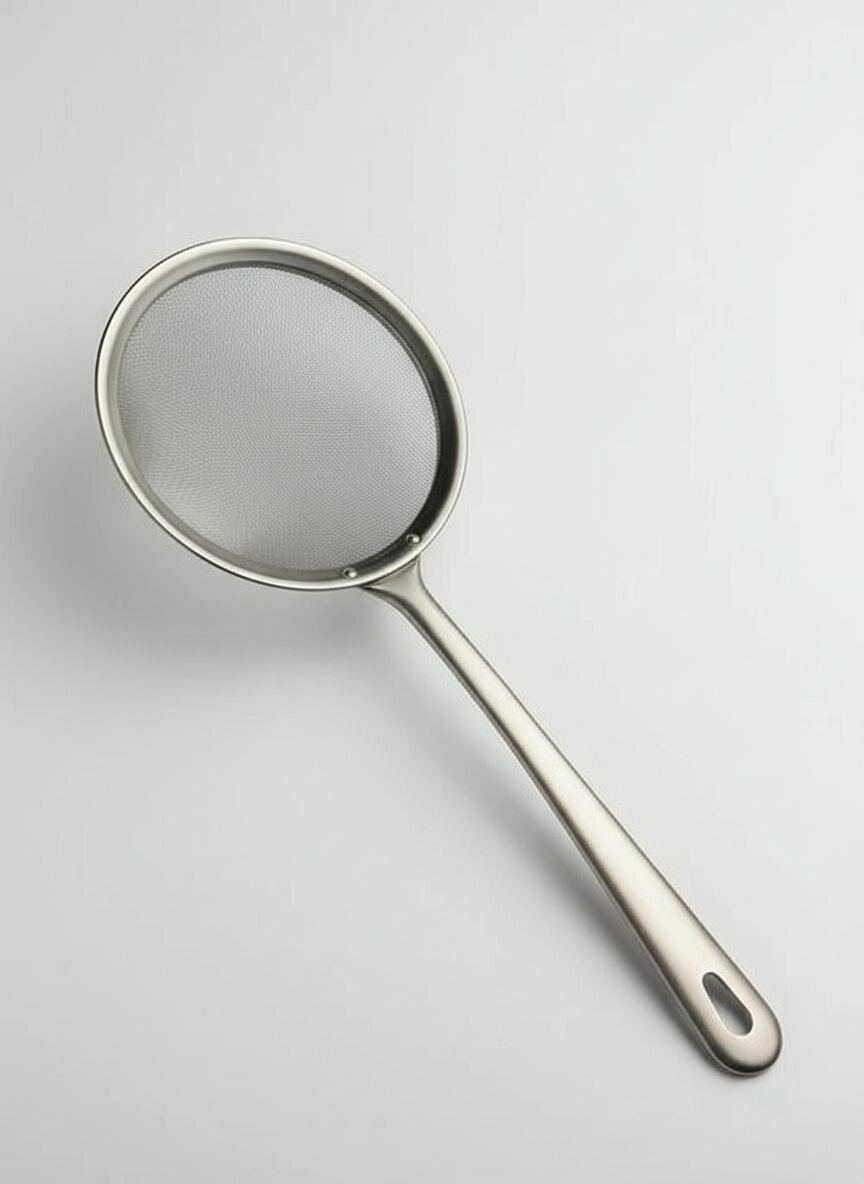 Шумовка металлическая с длинной ручкой