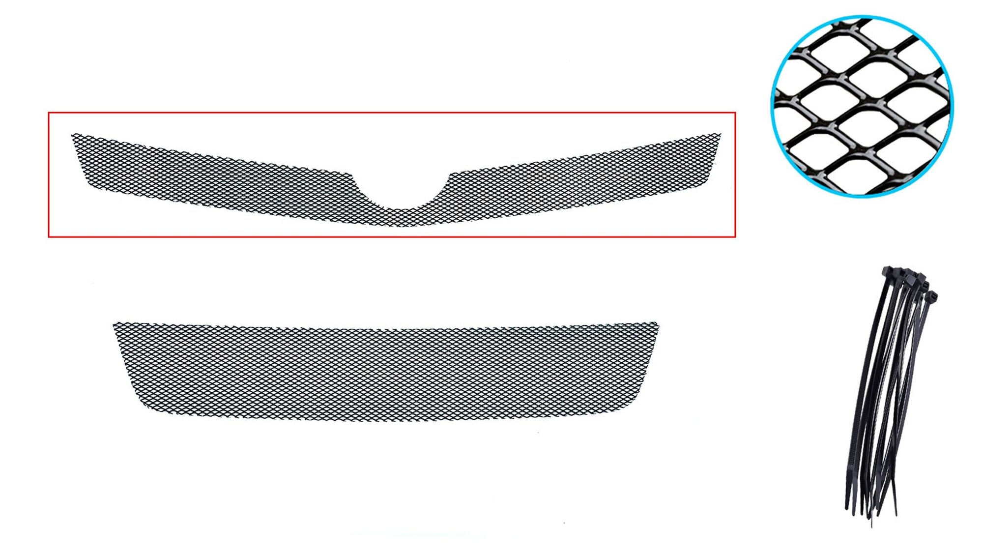 Защитная сетка радиатора для OPEL ASTRA 2006-2015 (H рестайлинг), верх, 1шт, (hb 5дв, седан, sw)