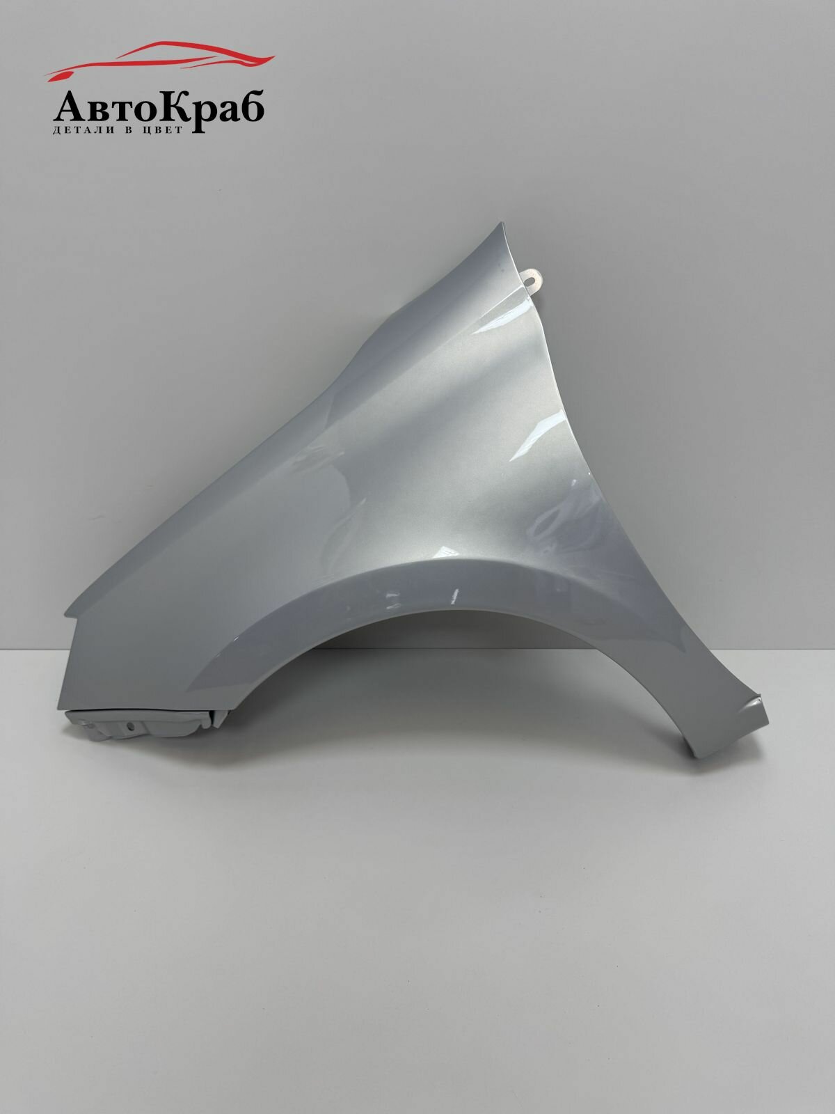Крыло переднее левое металлическое без повторителя в цвет для Лада Гранта рестайлинг 2018 - 2022 г. 610 - рислинг