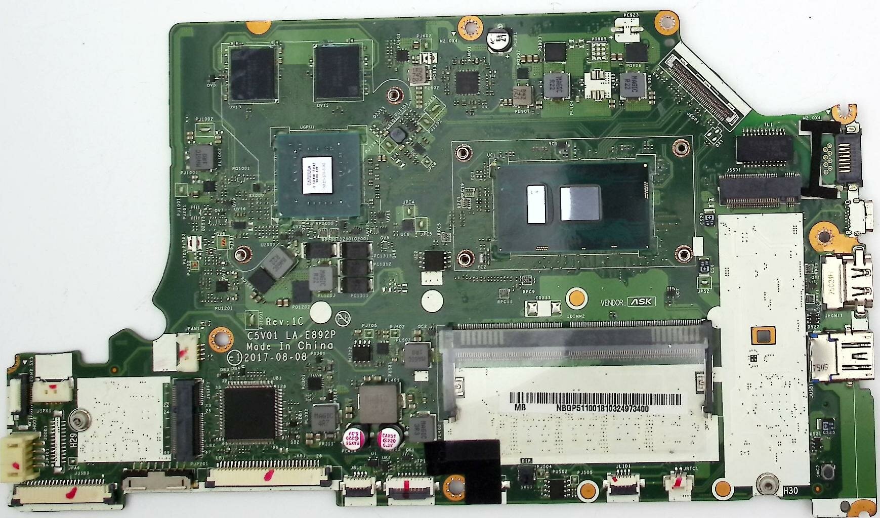 Материнская плата Aspire A515-51 донор компонентов