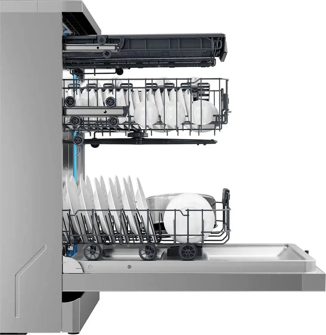 Посудомоечная машина Haier HDWE15-58CS2RU, конденсационная сушка, 15 комплектов, серебристая