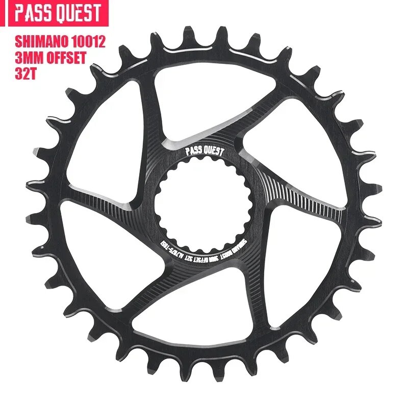 PASS QUEST Звездочка Shimano 10012 3мм черная 32T