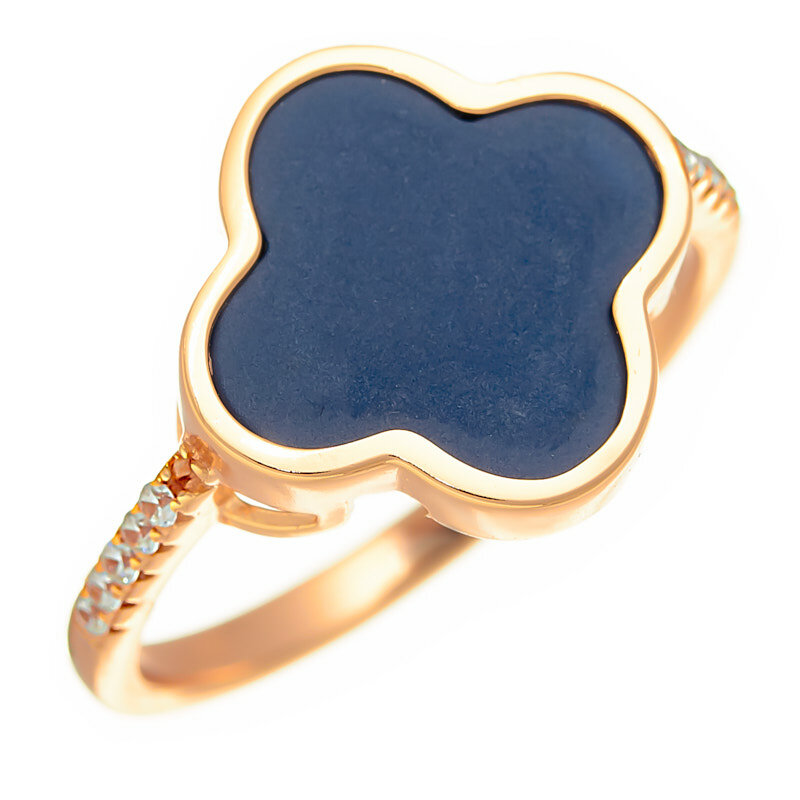 Кольцо, серебро, 925 проба, фианит, керамика