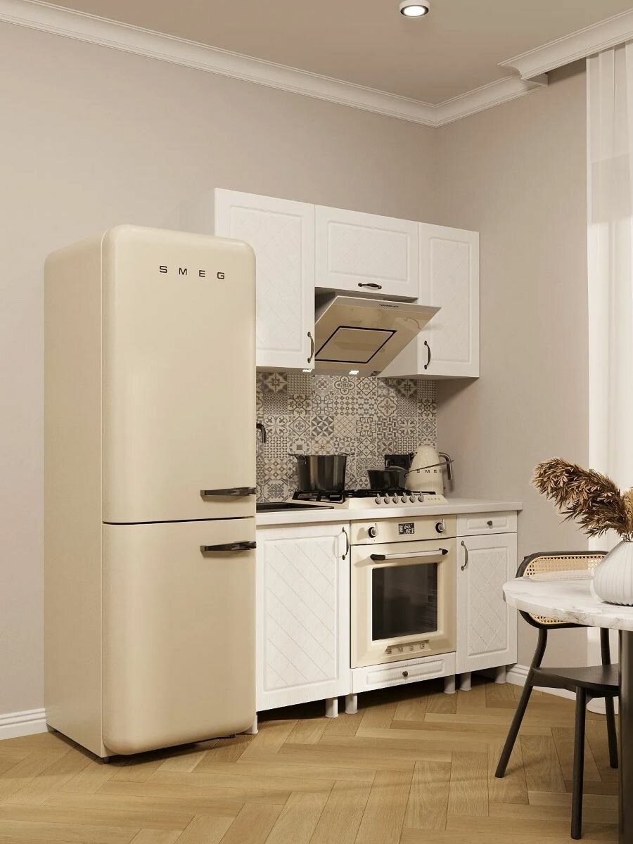 Кухонный гарнитур (кухня) Версаль 1,5 м с окапом, столешницей и модулем под духовой шкаф, МДФ фасад, корпус ЛДСП, 1500х2160х600 тэкс