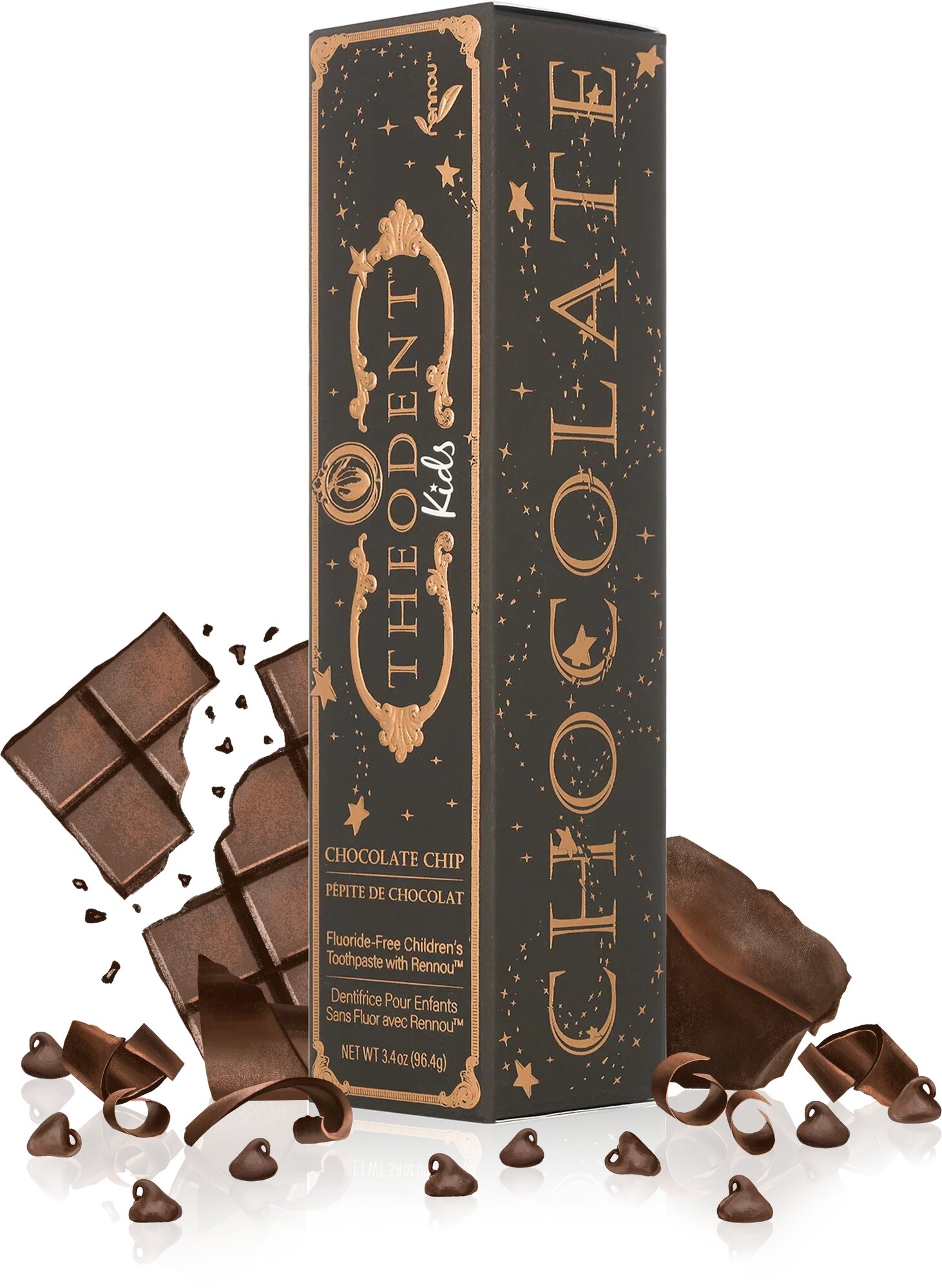 Зубная паста Theodent Kids, без фтора, со вкусом шоколада, 96,4 г.